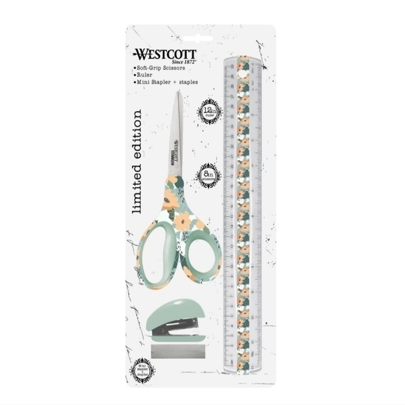 Wescott | Office | Nwt Westcott Limited Edition Floral Scissors Ruler ...